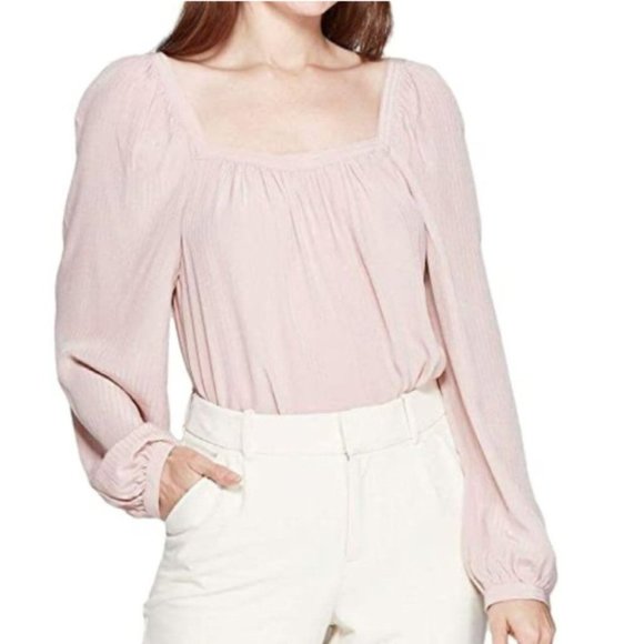a new day | Tops | Target A New Day Pink Square Neck Long Sleeve Top ...